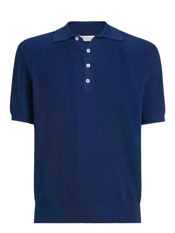 Brunello Cucinelli Button-fastening Short-sleeve Polo Shirt - Blue