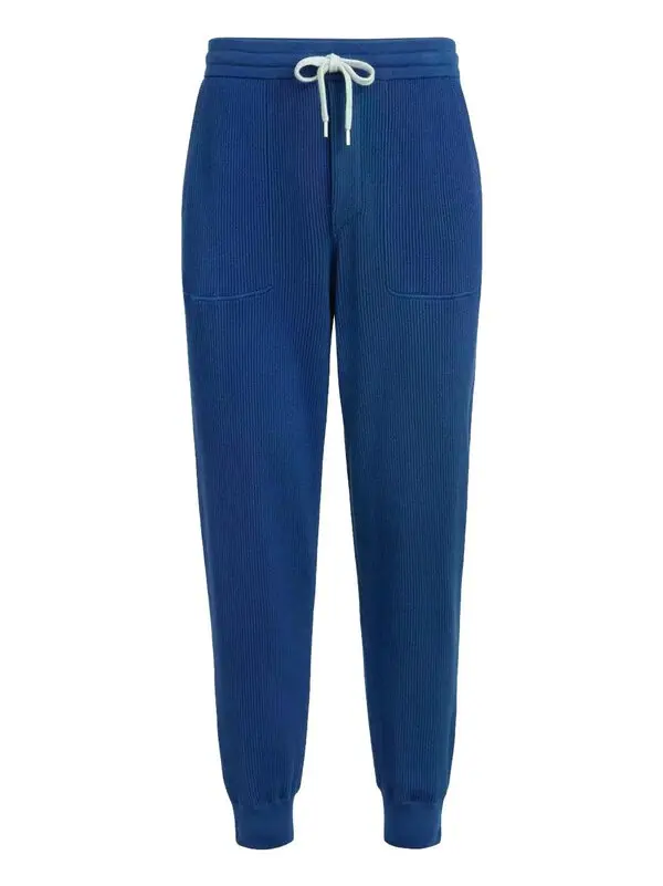 Brunello Cucinelli Ribbed-knit Track Pants - Blue
