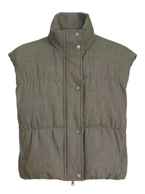 Brunello Cucinelli Twill-weave Sleeveless Vest - Green