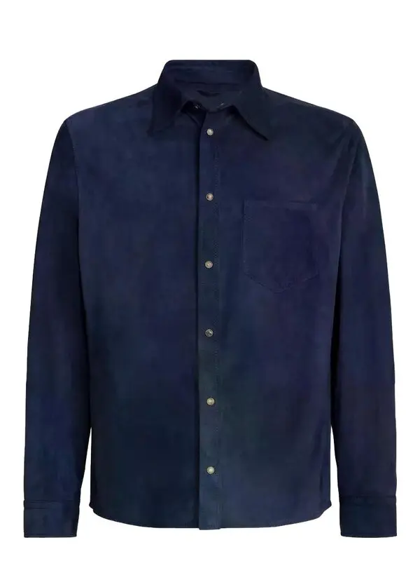 Brunello Cucinelli Suede Overshirt - Blue