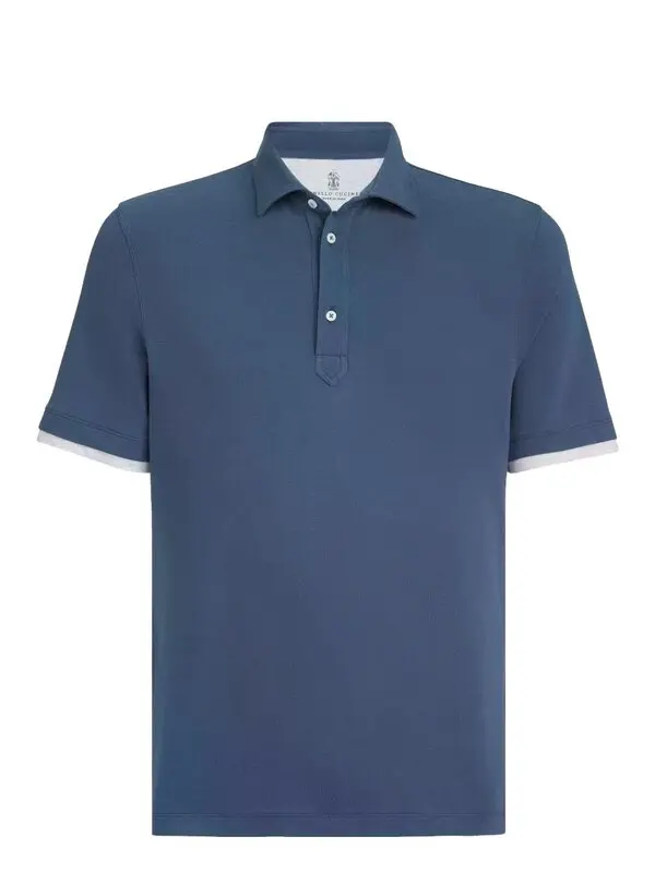 Brunello Cucinelli Short-sleeve Polo Shirt - Blue