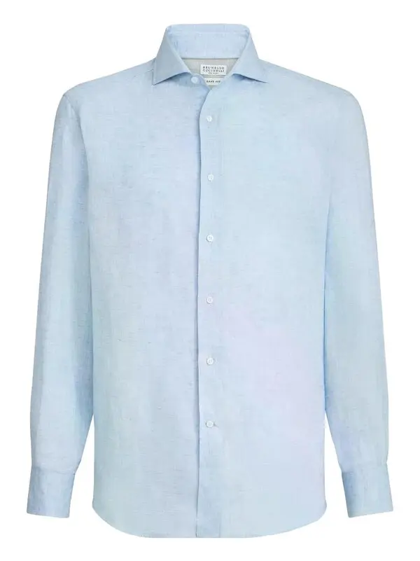 Brunello Cucinelli Spread-collar Shirt - Blue