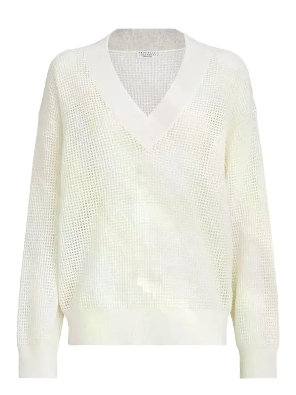 Brunello Cucinelli V-neck Sweater - White