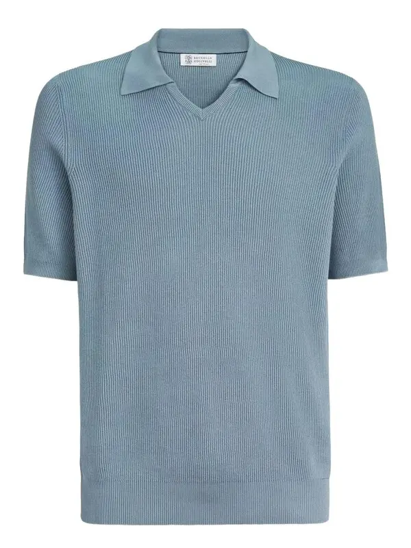 Brunello Cucinelli V-neck Short-sleeve T-shirt - Blue