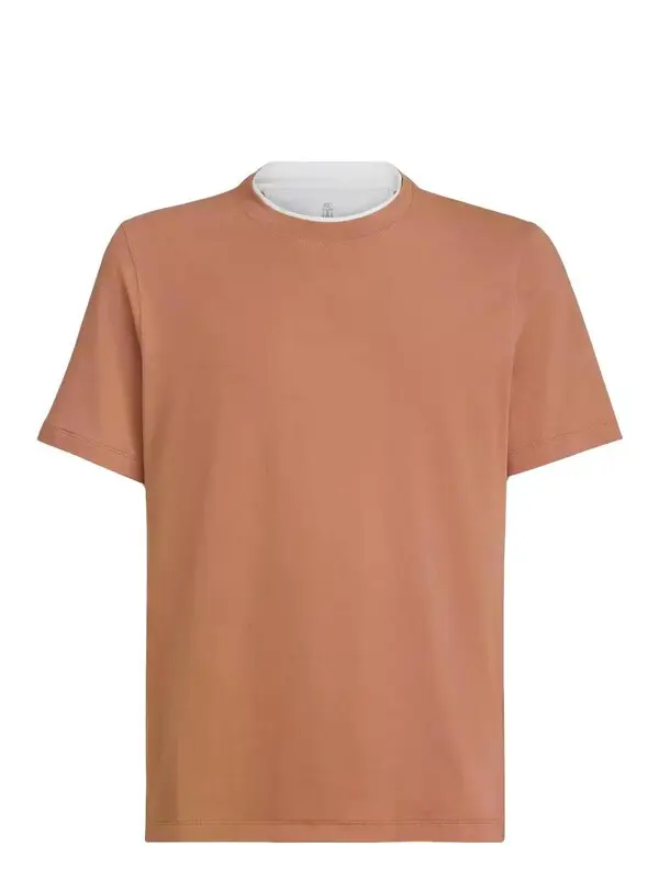 Brunello Cucinelli Crew-neck T-shirt - Orange