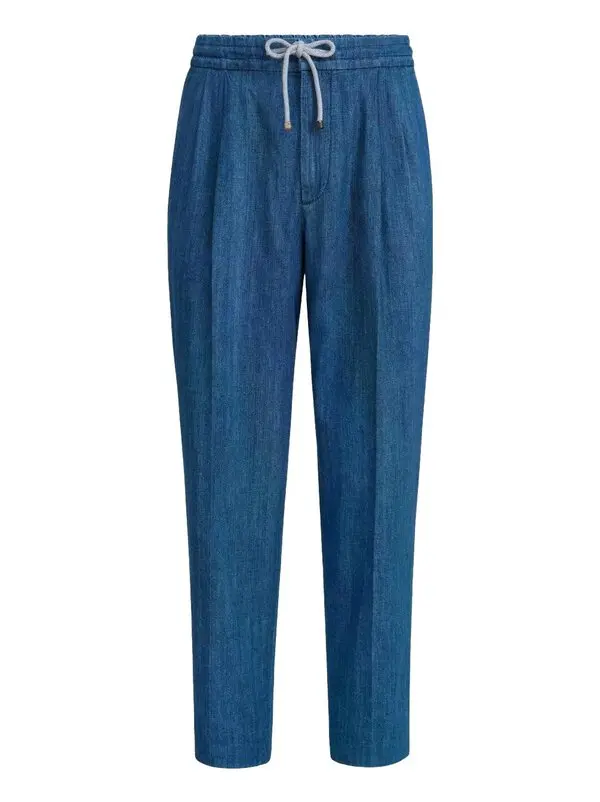 Brunello Cucinelli Drawstring-waist Trousers - Blue