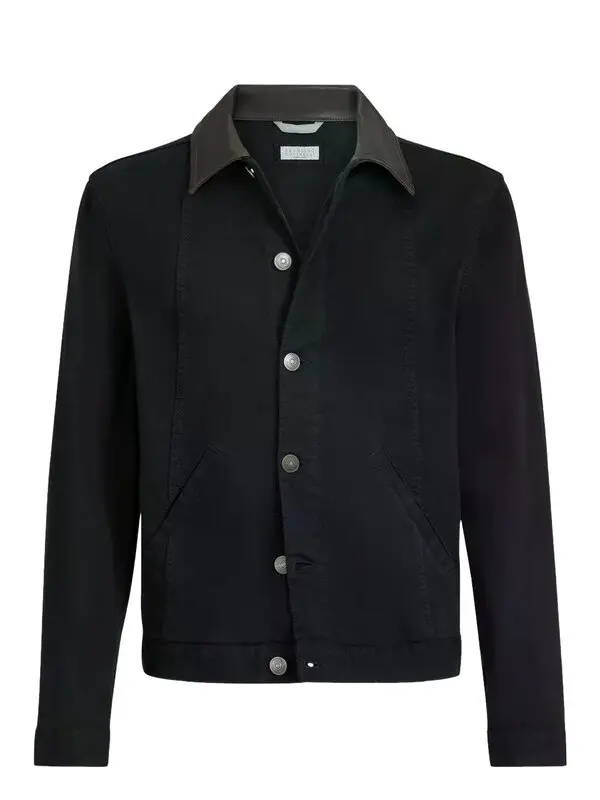 Brunello Cucinelli Garment-dyed Cotton Jacket - Black