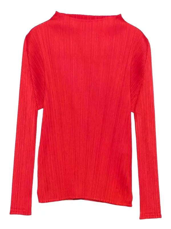 Issey Miyake Pleated Top - Red