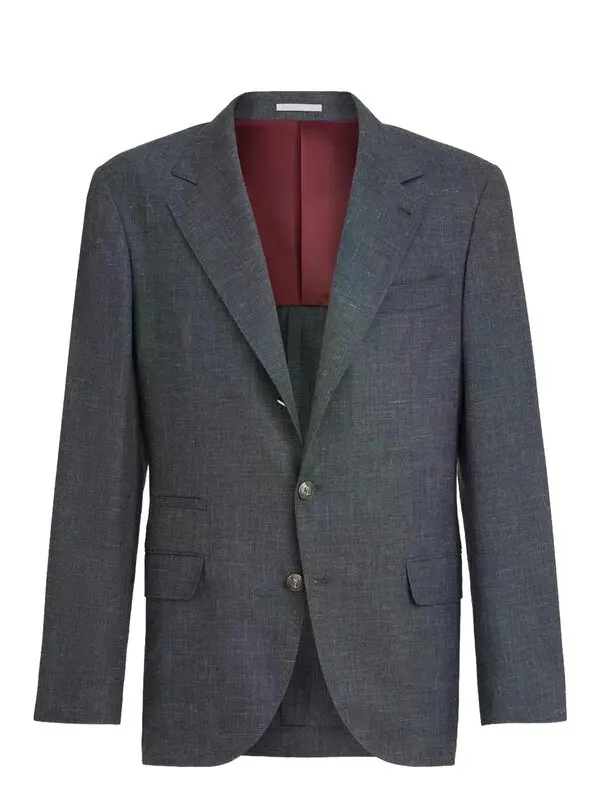 Brunello Cucinelli Slubbed Buttons Blazer - Grey
