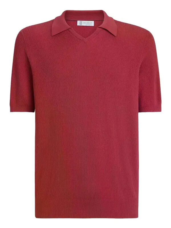 Brunello Cucinelli V-neck Short-sleeve T-shirt - Red