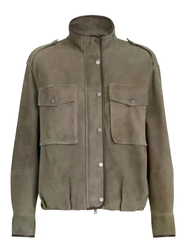 Brunello Cucinelli Chest-pocket Leather Jacket - Green