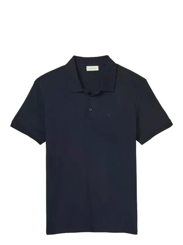 Calvin Klein Button Embroidered Polo Shirt - Blue