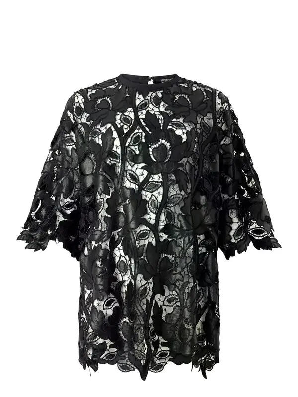 Roberto Cavalli Floral-lace Top - Black