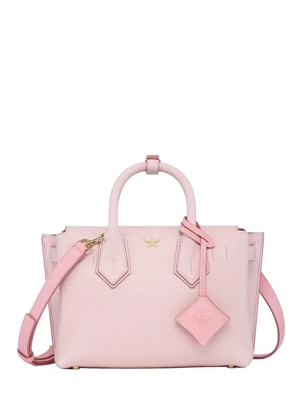 Mcm Milla Tote In Spanish Embossed Leather - Lotus Pink