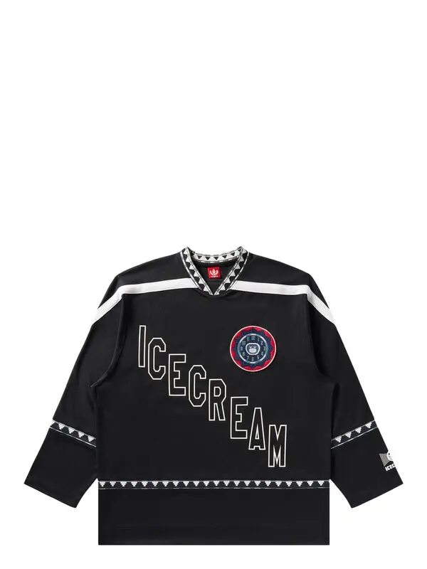 ICECREAM Party On Jersey Long-sleeve Knit - Black