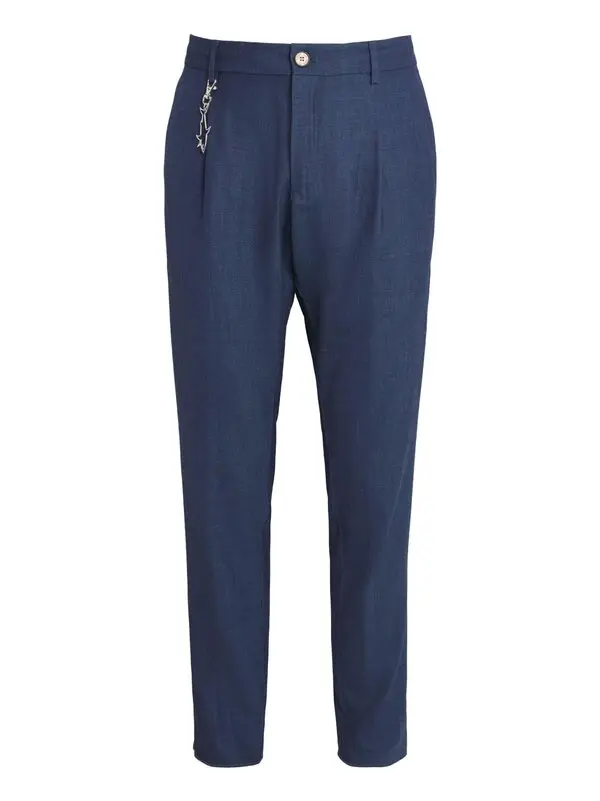 Paul & Shark Virgin Wool-silk-blend Jersey Chinos - Navy