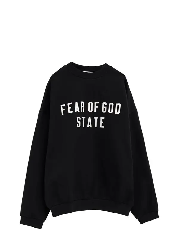ESSENTIALS Printed Crewneck Sweatshirt - Black