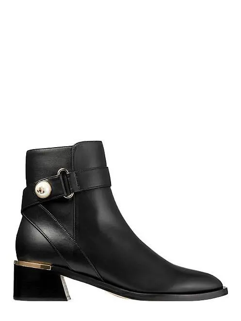 JIMMY CHOO Noor 45 Leather Ankle Boots - Black