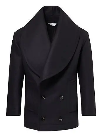 Bottega Veneta Shawl-lapel Wool Coat - Black