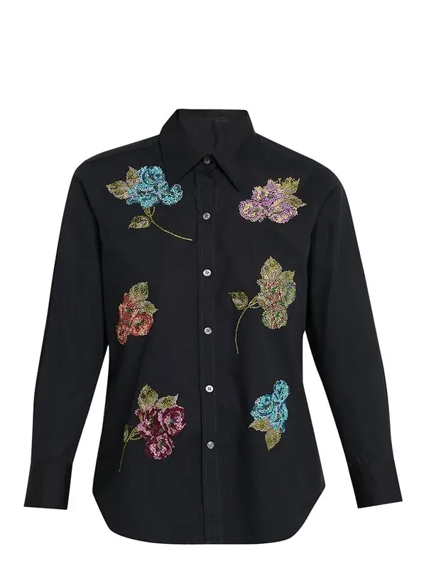 Libertine Primrose Embellished Classic Shirt - Black