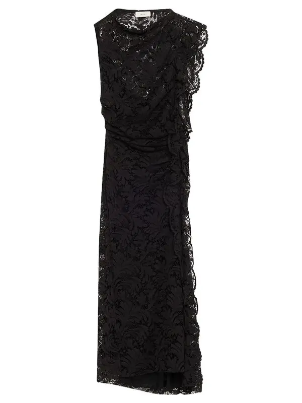 A.L.C. Astrid Draped Lace Dress - Black