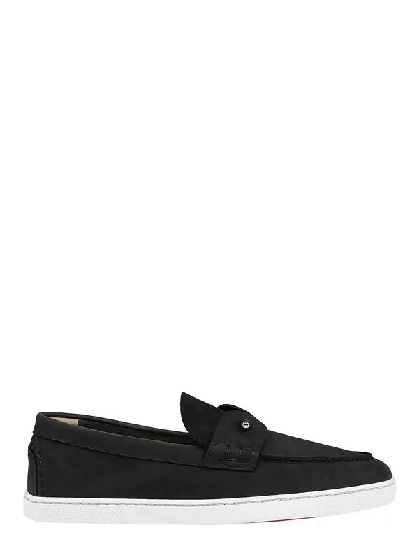 CHRISTIAN LOUBOUTIN Chambeliboat Nubuck Loafers - Blacklin