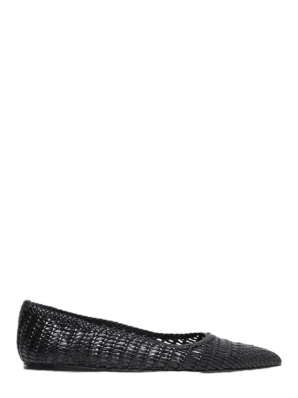 Gabriela Hearst Aurora Woven Leather Ballerina Flats - Black
