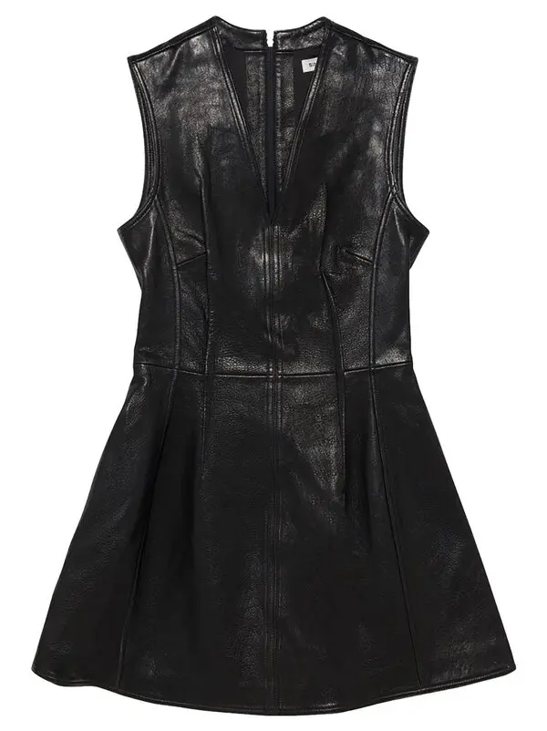 Simkhai Juliette Sleeveless Leather Midi Dress - Black