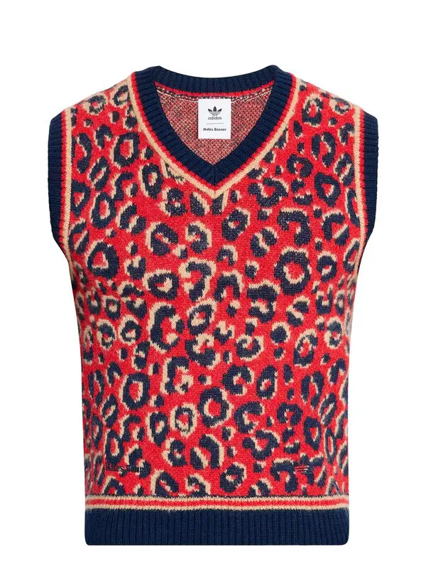 Adidas X Wales Bonner Leopard-pattern Sweater Vest - Collegiate