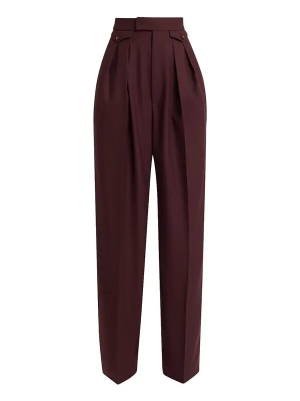 Chloé High-rise Wool Gabardine Wide-leg Pants - Deep Purple