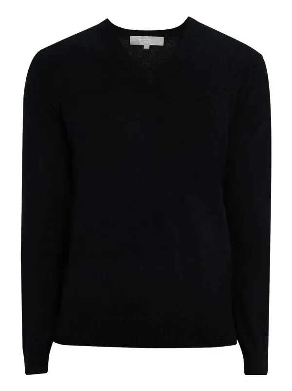 Neiman Marcus Cashmere V-neck Sweater - Black