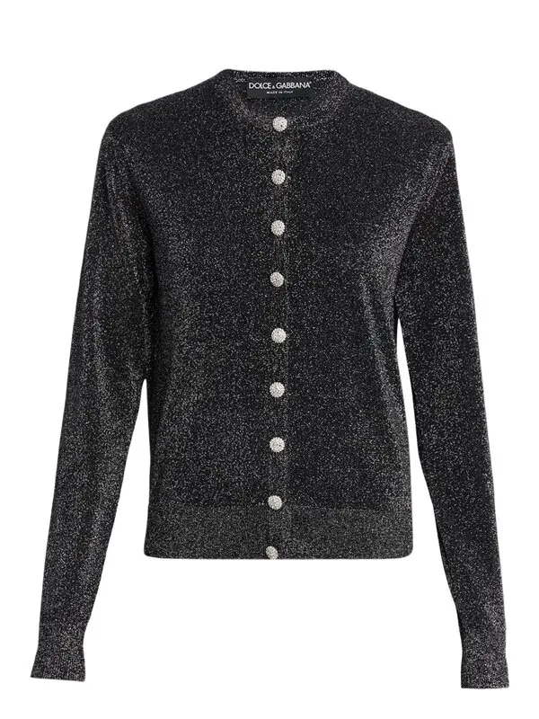 Dolce & Gabbana Metallic Knit Cardigan With Crystal Buttons - Fantasia