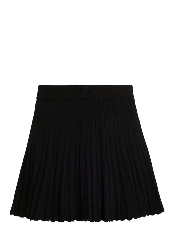 LoveShackFancy Willany Pleated Mini Skirt - Black