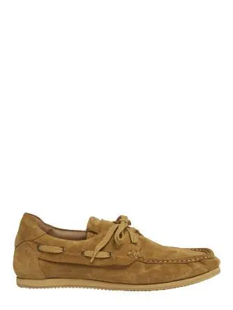 Jacquemus Moc-toe Croc-embossed Boat Shoes - Camel