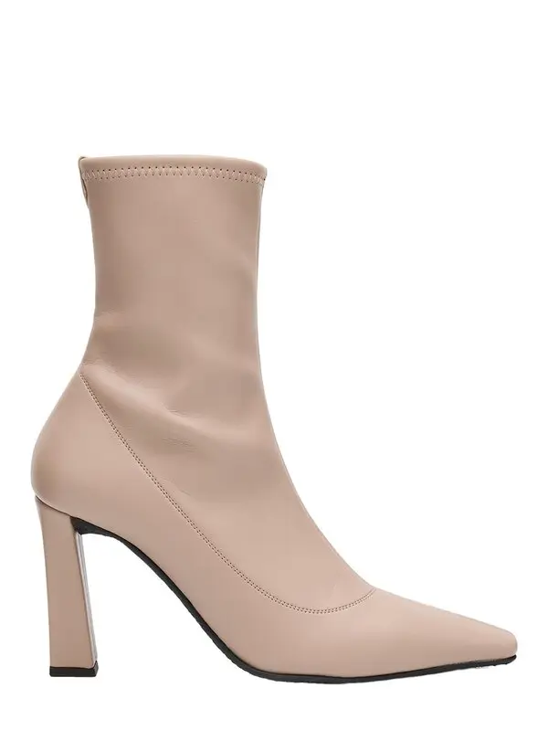 GIUSEPPE ZANOTTI Stretch Leather Ankle Booties - Cuoio