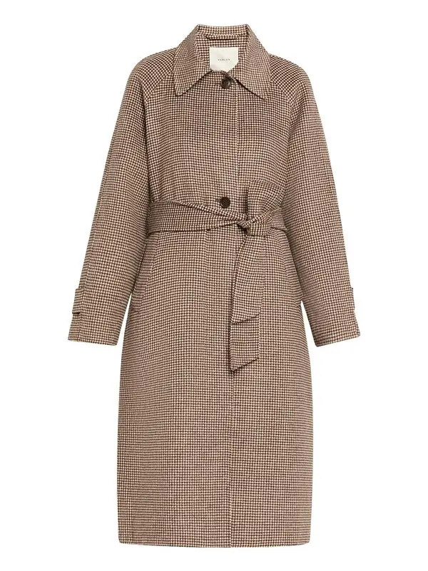 Varley Houndstooth Melton Tomlinson Coat - Deep Taupe