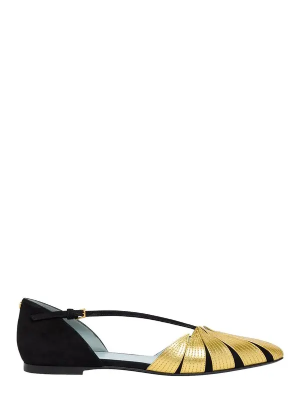 Valentino Garavani Foliefoliage Ballerina Flats - Nero/gold