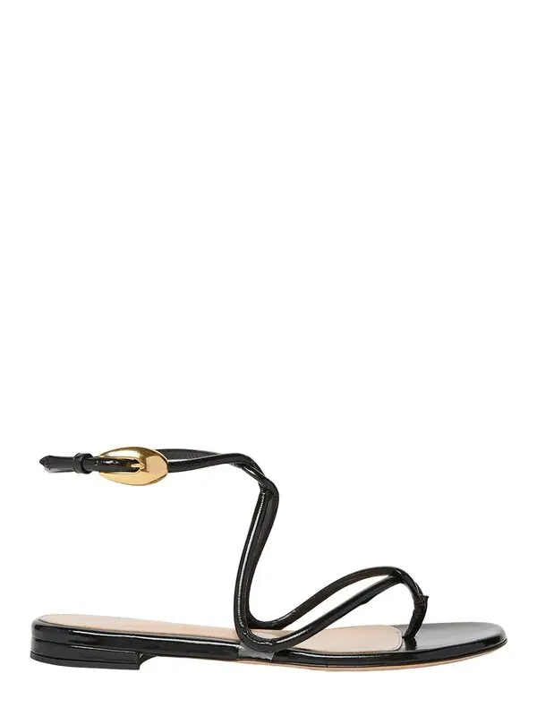 GIANVITO ROSSI Napa Leather Twisted-strap Sandals - Black
