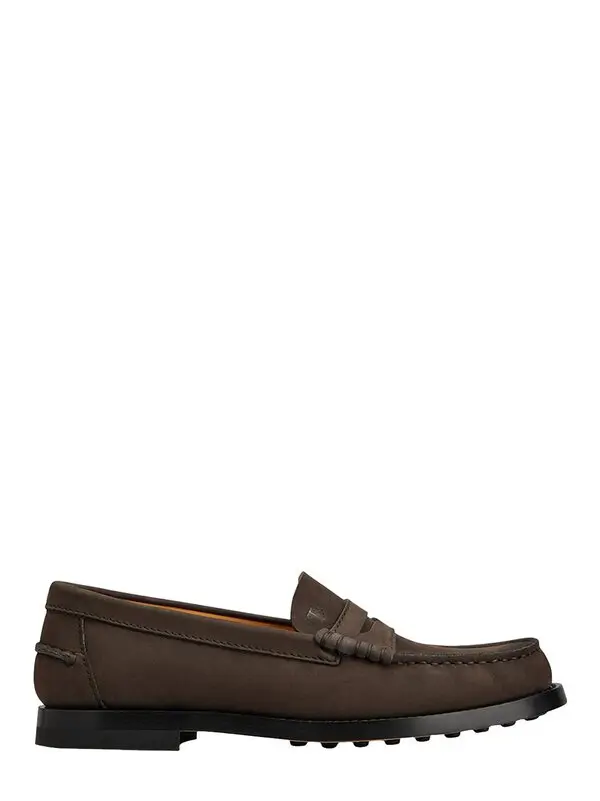 TOD'S Suede Penny Loafers - Brown