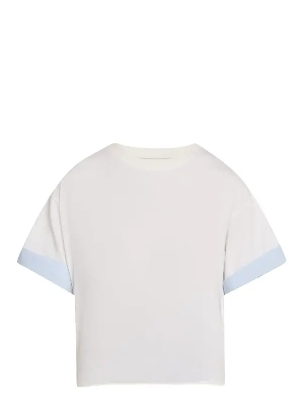 Simkhai Sutton Short-sleeve Combo Top - White