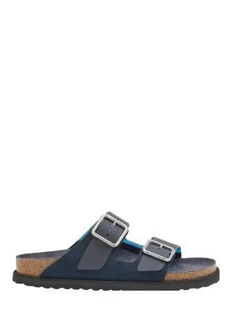 BIRKENSTOCK Arizona Suede Dual-buckle Slide Sandals - Dark Navy