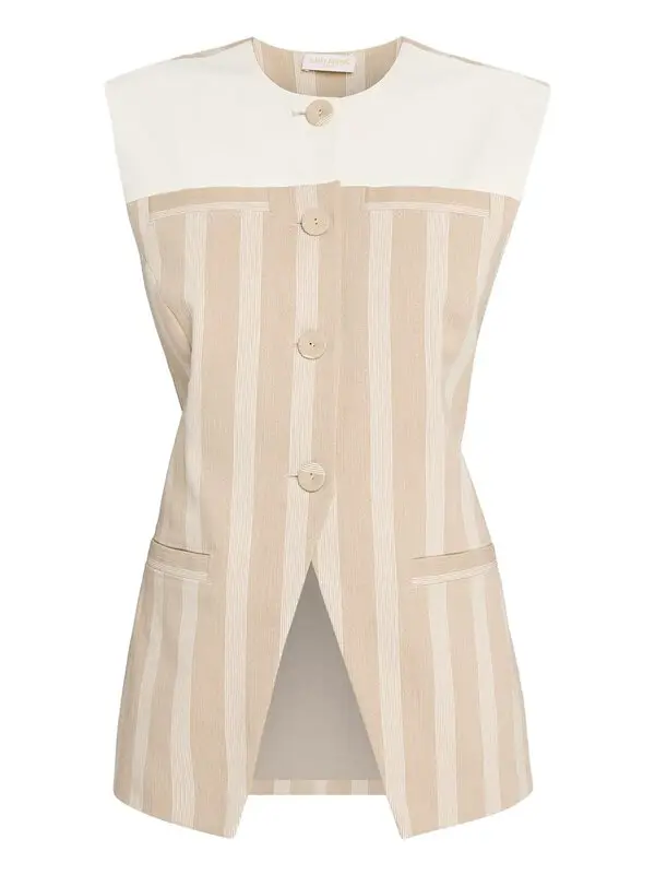 Ramy Brook Nicola Striped Vest - Sandstone