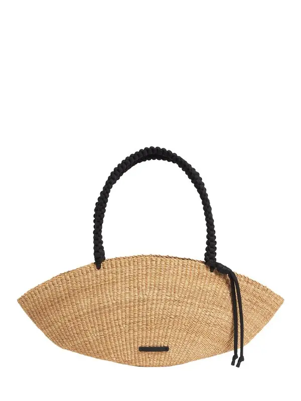 Muuñ Straw Shell Tote Bag - Beige