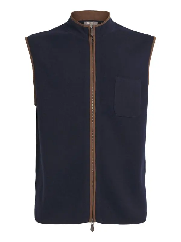 N.peal Organic Cashmere Shaftesbury Gilet - Navy