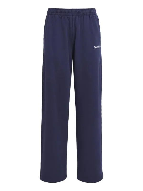 SPORTY & RICH Cotton Signature Embroidered Sweatpants - Navy