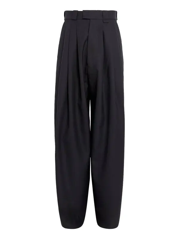 WILLY CHAVARRIA Virgin Wool Cascada Tailored Trousers - Black