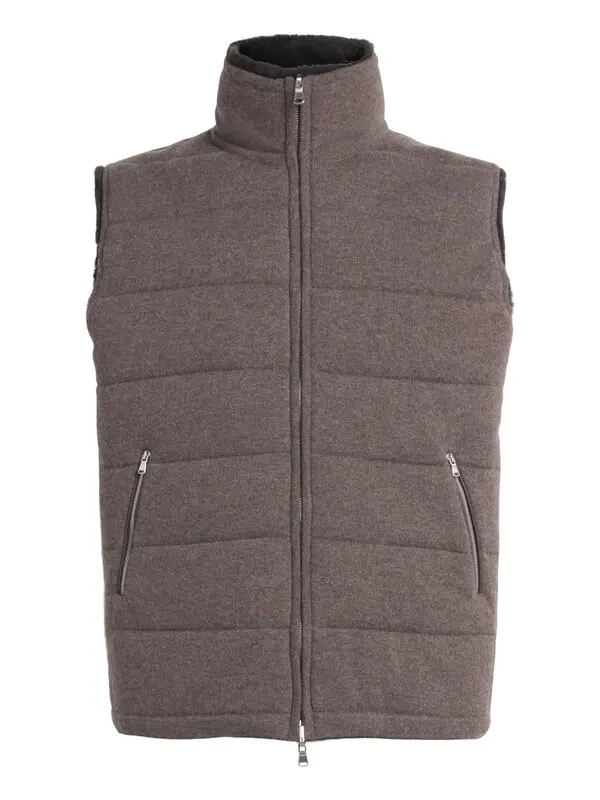N.peal Cashmere Rex Fur-lined Vermont Gilet - Brown