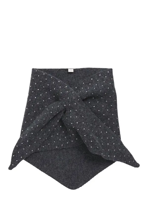Sandro Wool-blend Embellished Neckerchief - Black