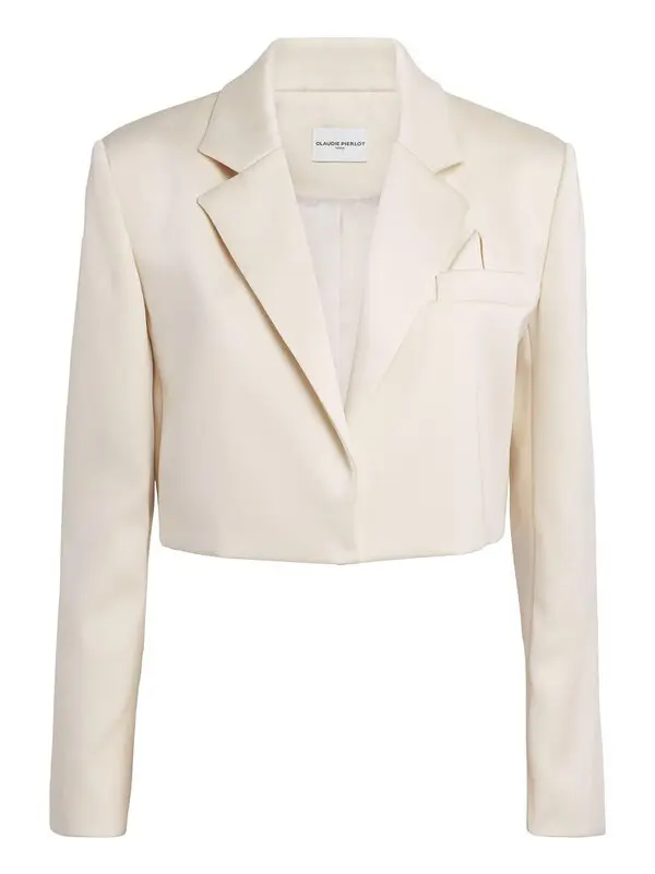 Claudie Pierlot Vivane Cropped Blazer - White