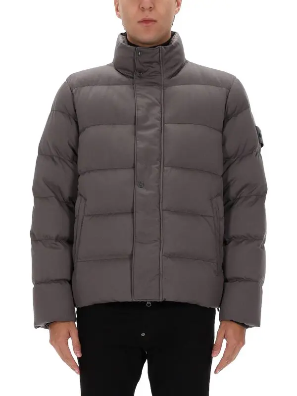 Stone Island Wool Down Jacket - Grey